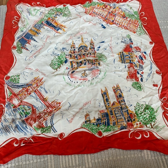 Accessories | Vintage 196s London England Landmarks Rayon Scarf | Poshmark